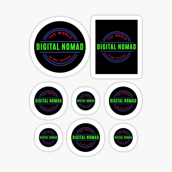 " Digital Nomad Color Stamp" Sticker for Sale by Einstein12345 | Redbubble