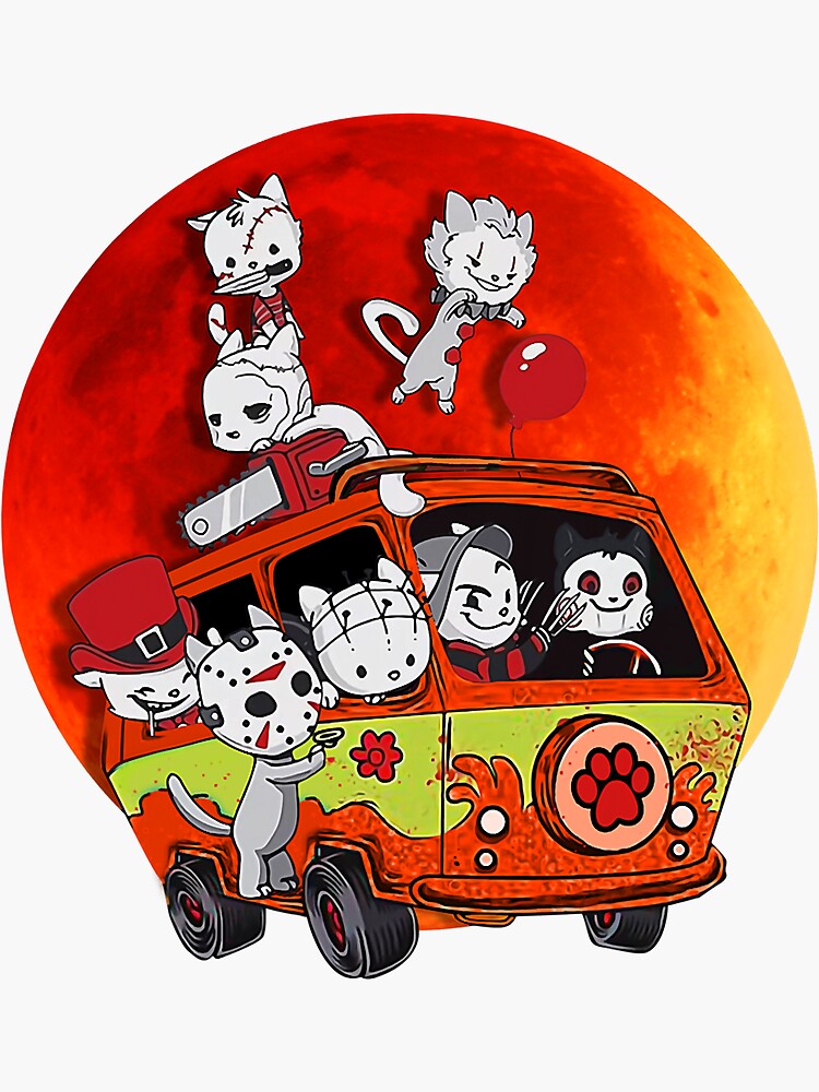 "Hippie Horror Movies Cat" Sticker for Sale by CuongSangChanh1 | Redbubble