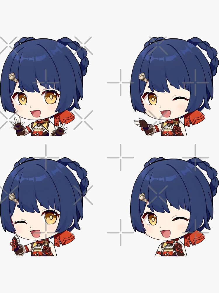 "Xiangling Genshin Impact Chibi Stickers Set" Sticker for Sale by dudu ...