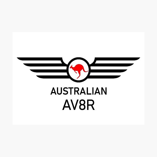 "Australian AV8R Wings Pilot Gear" Photographic Print for Sale by ...