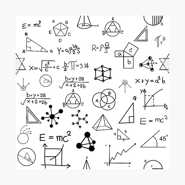 Lámina fotográfica «Fórmulas físicas dibujadas a mano Educación del ...