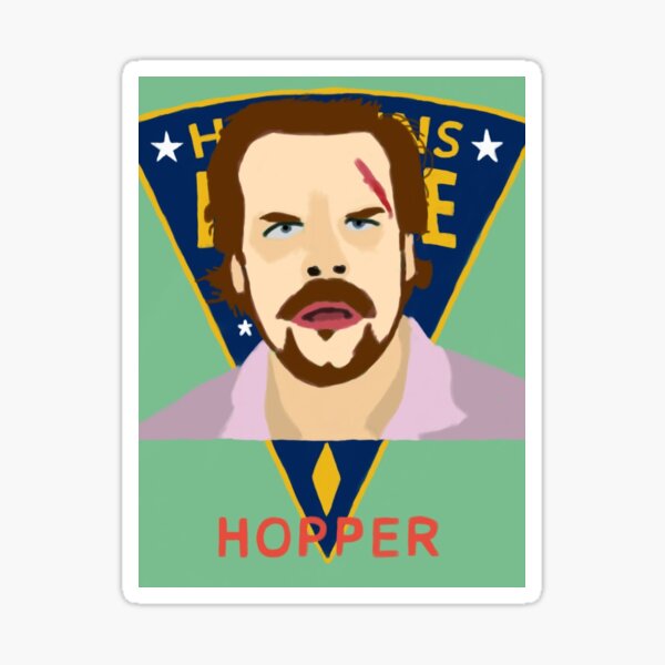 "Jim Hopper " Sticker for Sale by Happy-Accid3nts | Redbubble