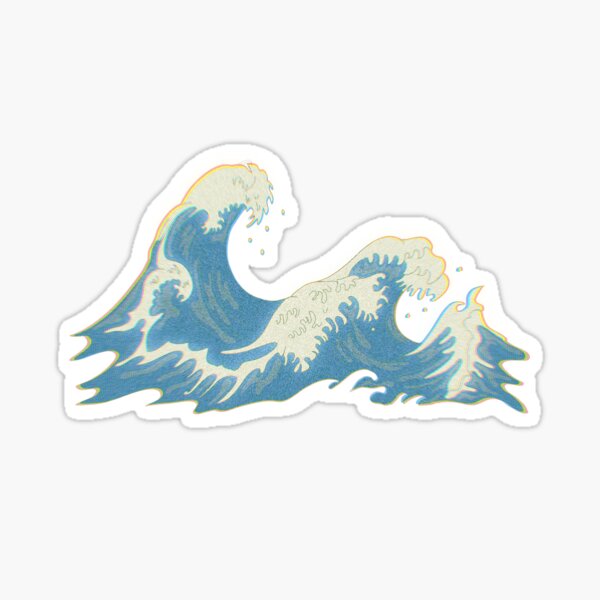 "Aesthetic Japanese wave (Blue) " Sticker by YukiMiura | Redbubble