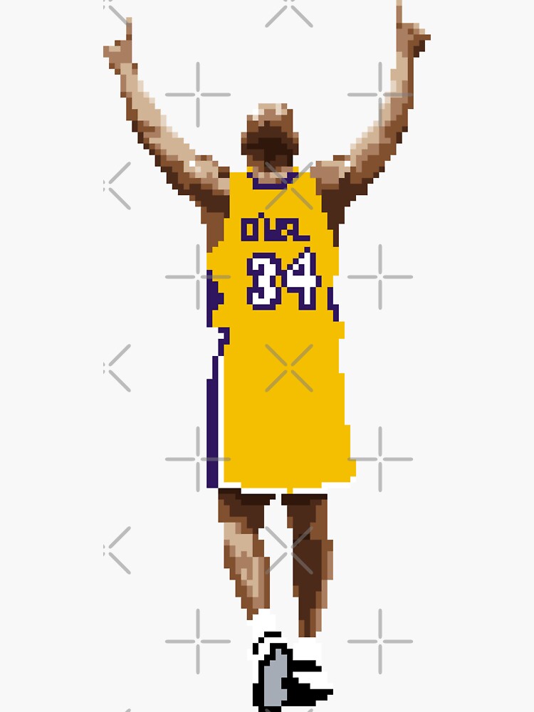 "Shaquille Pixel Celebration Qiangy" Sticker by qiangdade | Redbubble