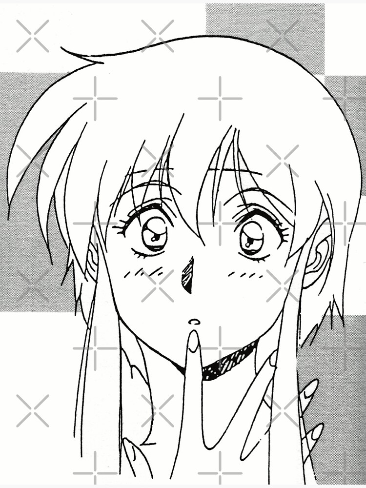 "Line art Anime Manga girl Confused" Sticker for Sale by Hexagonart ...