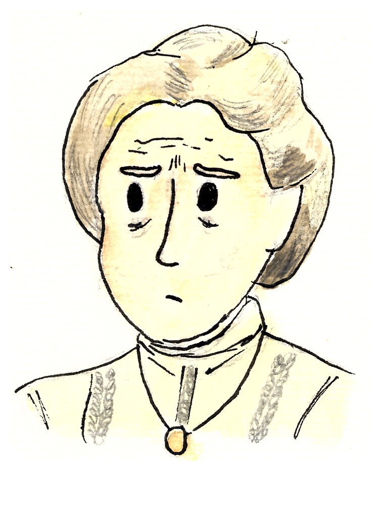 "BBC Ghosts Lady Button" Sticker for Sale by charlottiser | Redbubble