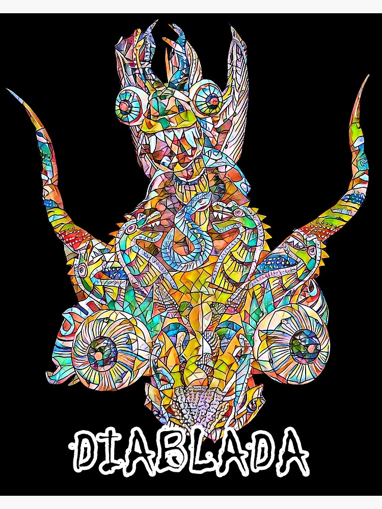 "Diablada Mask Mosiac Art, Danza de los Diablos, Dance of the Devils ...