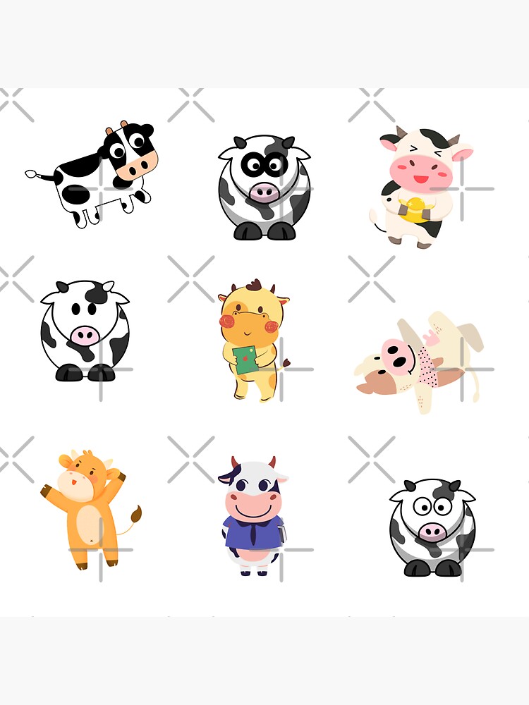 "Cows, cows, cows sticker sheet" Sticker for Sale by FanTalCreations ...