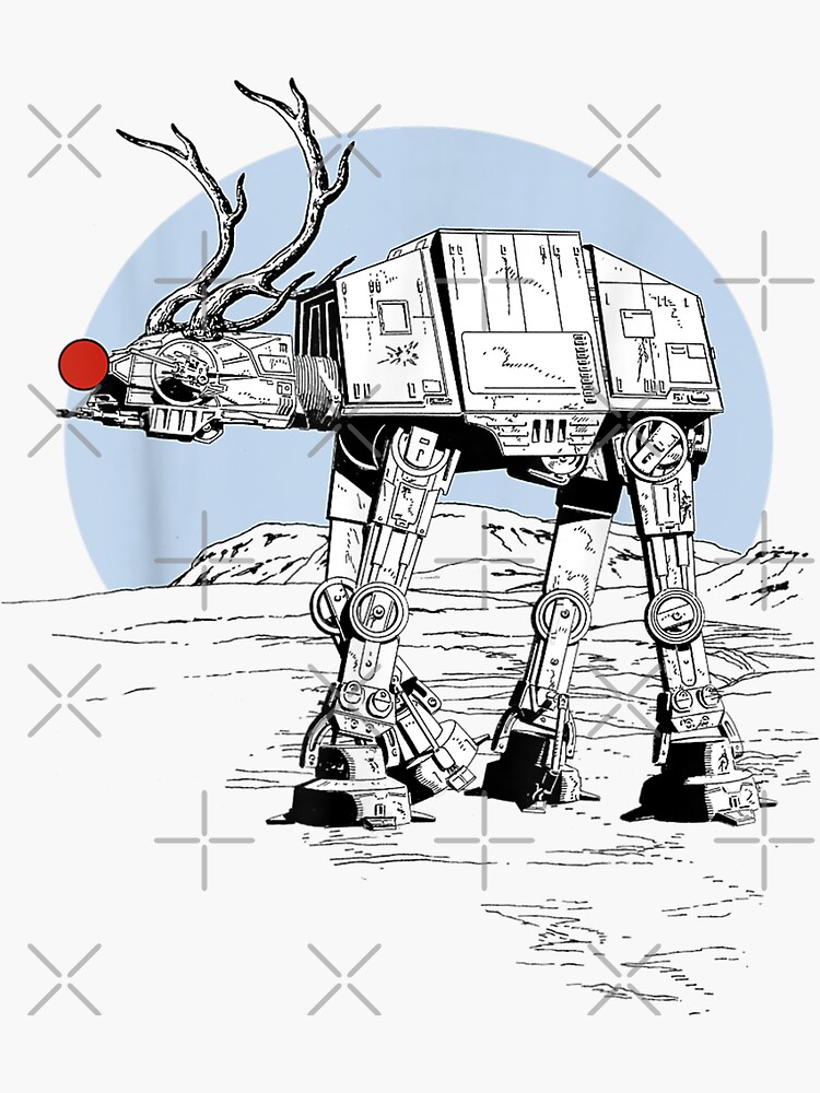 "Rudolph ATAT Walker Christmas Graphic" Sticker for Sale by LorineWei ...
