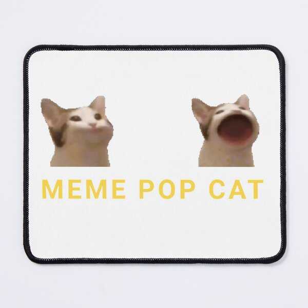 "Popcat Click funny cute cat meme apperal Cap" Mouse Pad for Sale by ...