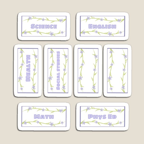 "Spring Grades 7 & 8 School Subjects-Purple and Green-Outlined Lavender ...