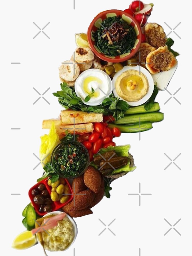 "Lebanese food map" Sticker for Sale by kellykhoury | Redbubble