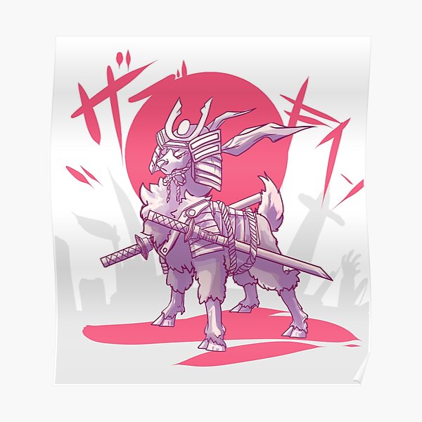 "Samurai Sheep Goat" Poster for Sale by Grizarts | Redbubble