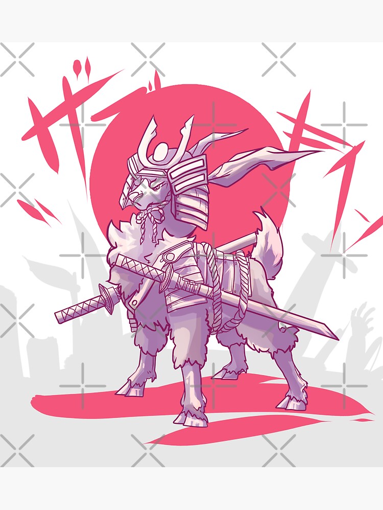 "Samurai Sheep Goat" Sticker for Sale by Grizarts | Redbubble