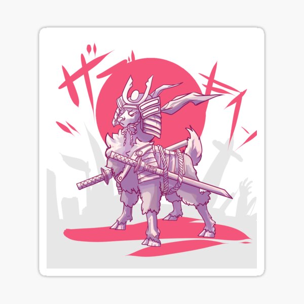 "Samurai Sheep Goat" Sticker for Sale by Grizarts | Redbubble