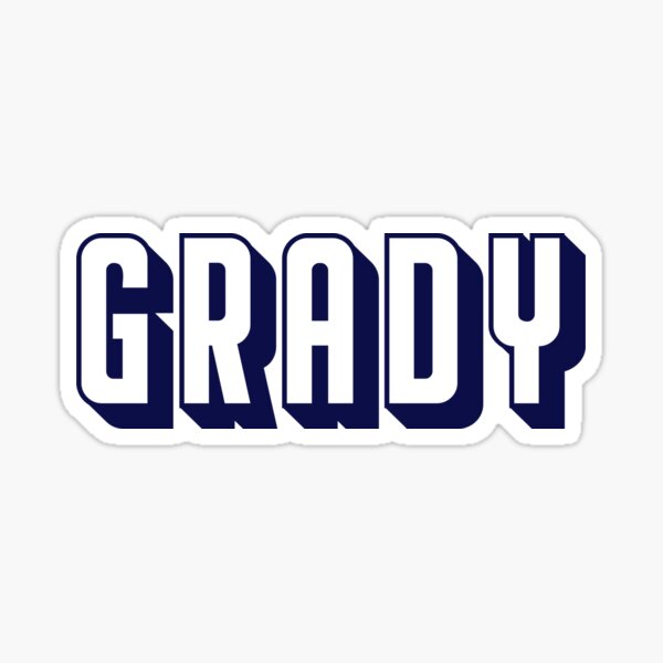 "GRADY" Sticker for Sale by peafowlbeau | Redbubble