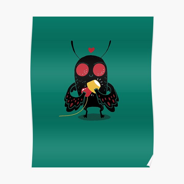 "Mothman Love Lamp" Poster by DinoMike | Redbubble