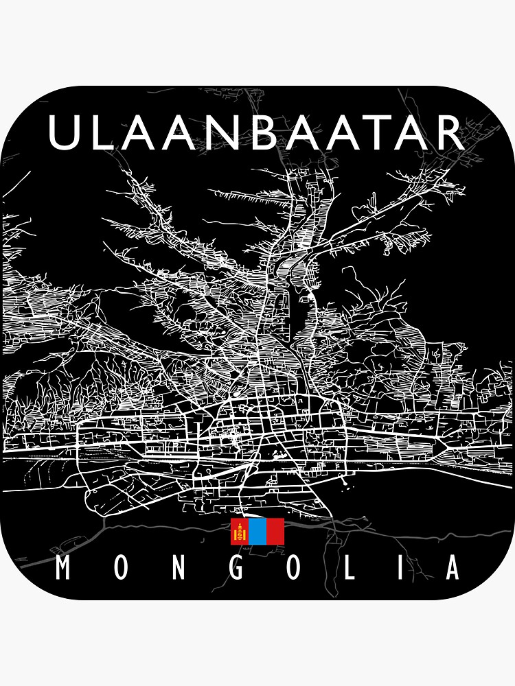 "ULAANBAATAR MAP MONGOLIA" Sticker for Sale by hatimelhag | Redbubble