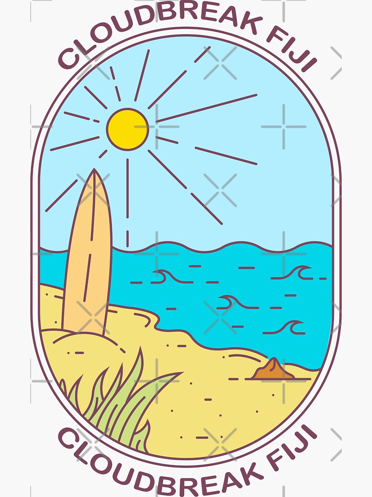 "Cloudbreak Fiji Tavarua Island Beach Surfing" Sticker for Sale by ...