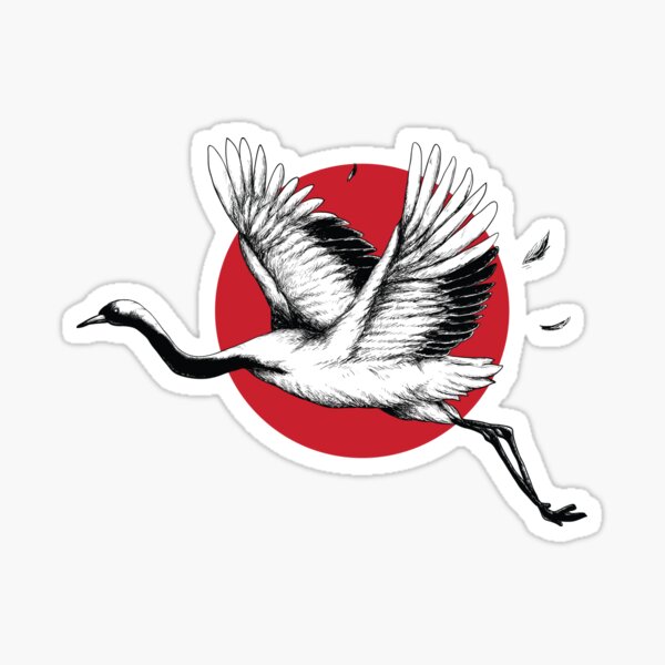 "Traditional Japanese Lucky Crane" Sticker for Sale by EpicArtz | Redbubble