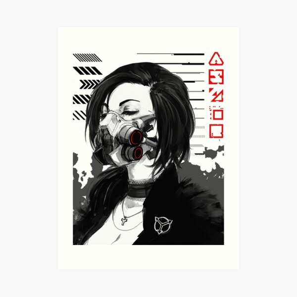 "Cyberpunk Vaporwave Gas Mask Girl Urban Modern Style" Art Print for ...