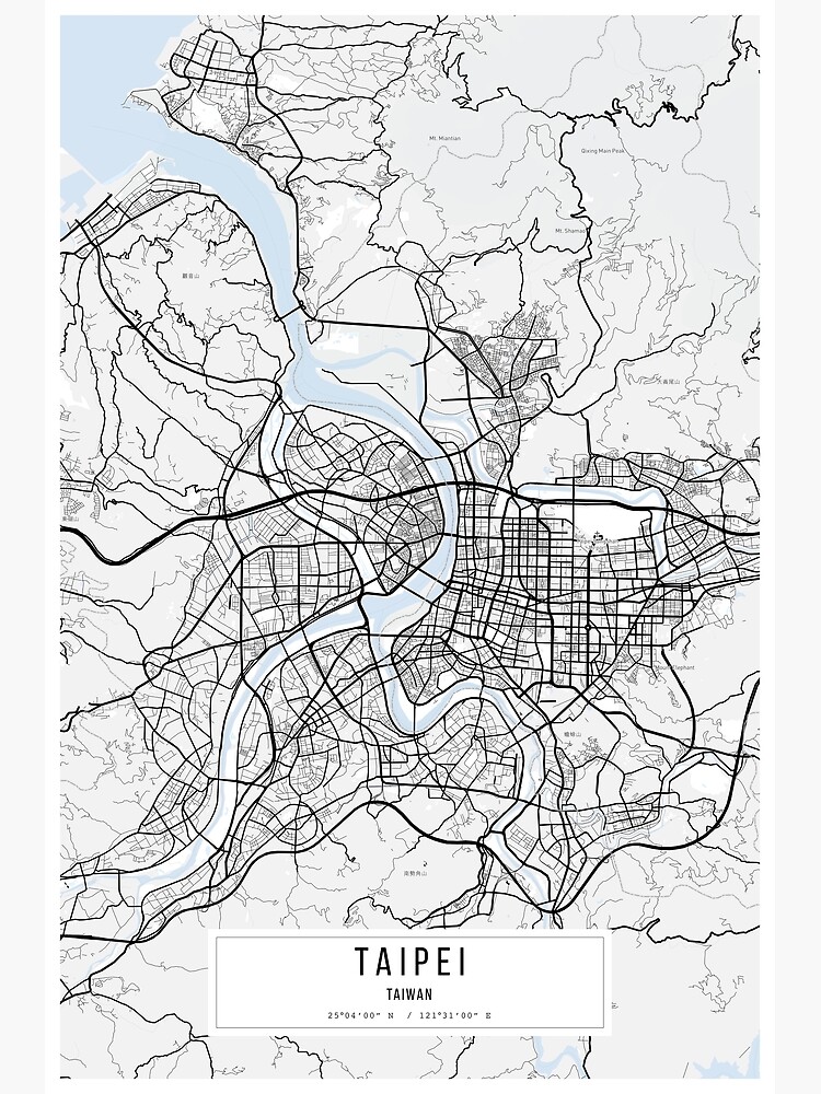 Taipei Map Poster, Taipei City Map Poster Premium Matte Vertical ...