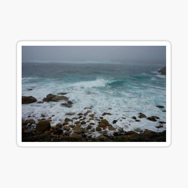 "Unsettled Waters at Sennen Cove" Sticker for Sale by LoraMaze | Redbubble