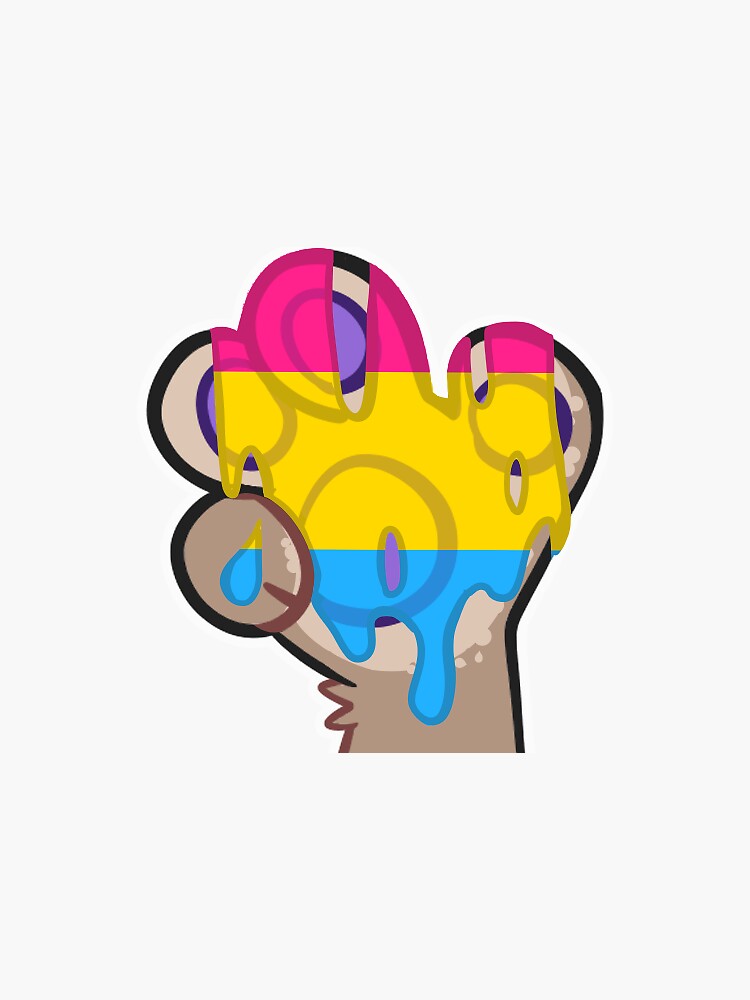 "Furry Pride Paw Pansexual Flag" Sticker for Sale by ImTrippingDude ...