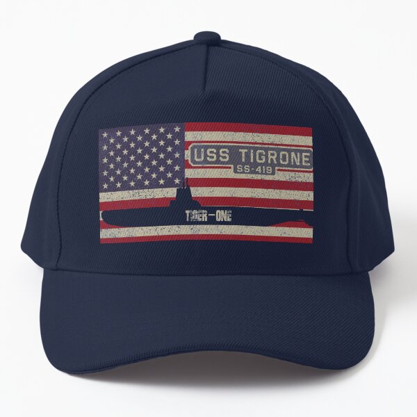 "USS Tigrone SS-419 Tench-class submarine Vintage USA American Flag ...