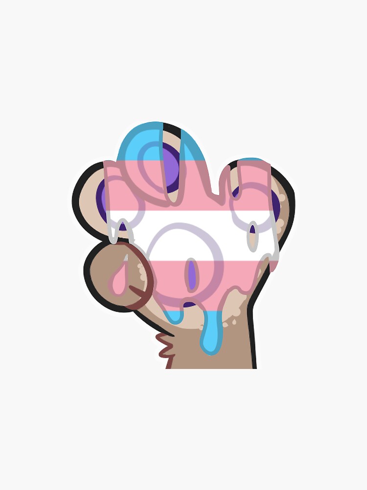 "Furry Pride Paw Transgender Flag" Sticker for Sale by ImTrippingDude ...