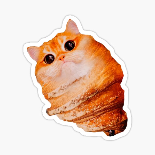 "Croissant cat" Sticker for Sale by Cats In Food | Redbubble