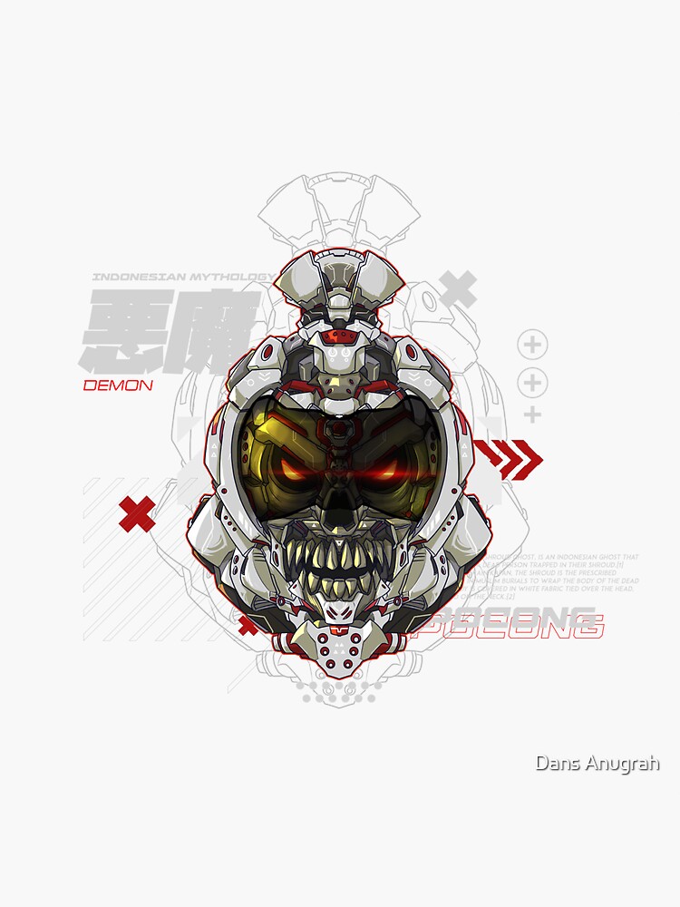 "astronaut skull Pocong" Sticker for Sale by DNZ-STUDIOS | Redbubble