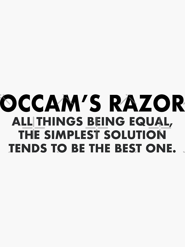 "Occam's Razor Definition" Sticker for Sale by elishamarie28 | Redbubble