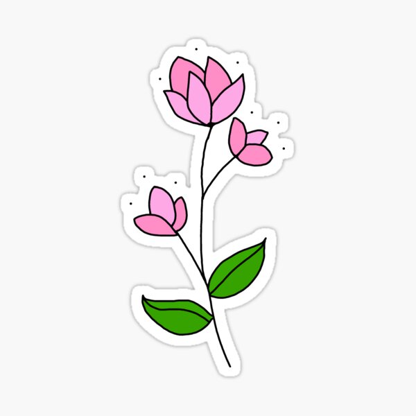 "Cute Pink Flower" Sticker for Sale by UwUxMilk | Redbubble