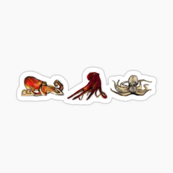 "Cute Octopi Stack" Sticker for Sale by Soybeaned | Redbubble