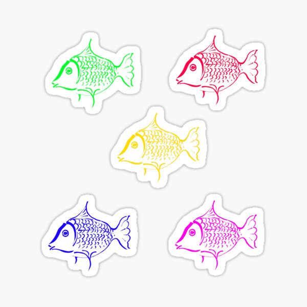 "Bright colorful Japanese fish" Sticker for Sale by brendanre | Redbubble