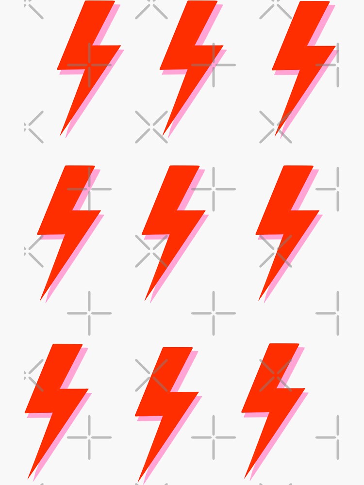 "orange lightning sticker set" Sticker by isabelladrawing | Redbubble