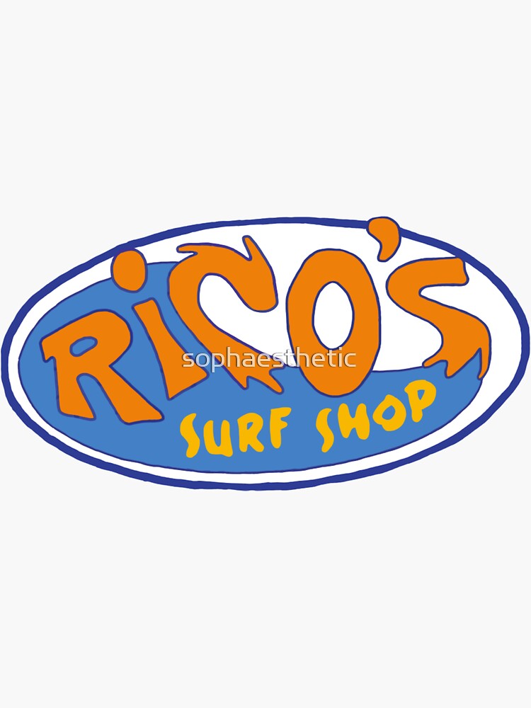 "Rico's Surf Shop" Sticker for Sale by sophaesthetic | Redbubble