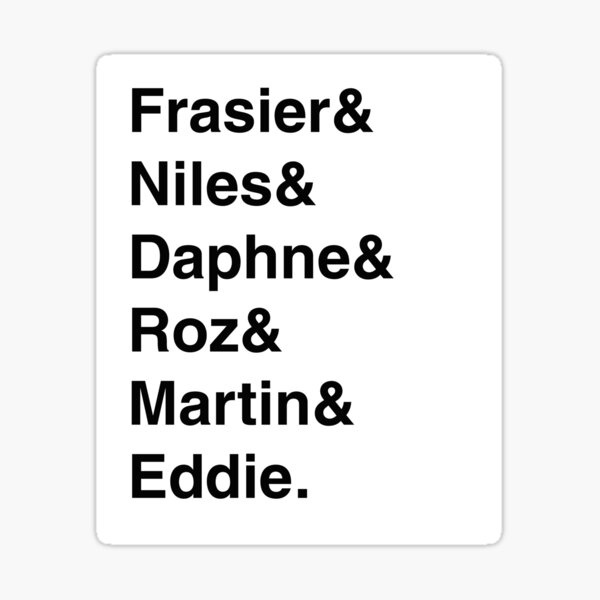 ""Frasier" Characters" Sticker for Sale by procrastimake | Redbubble