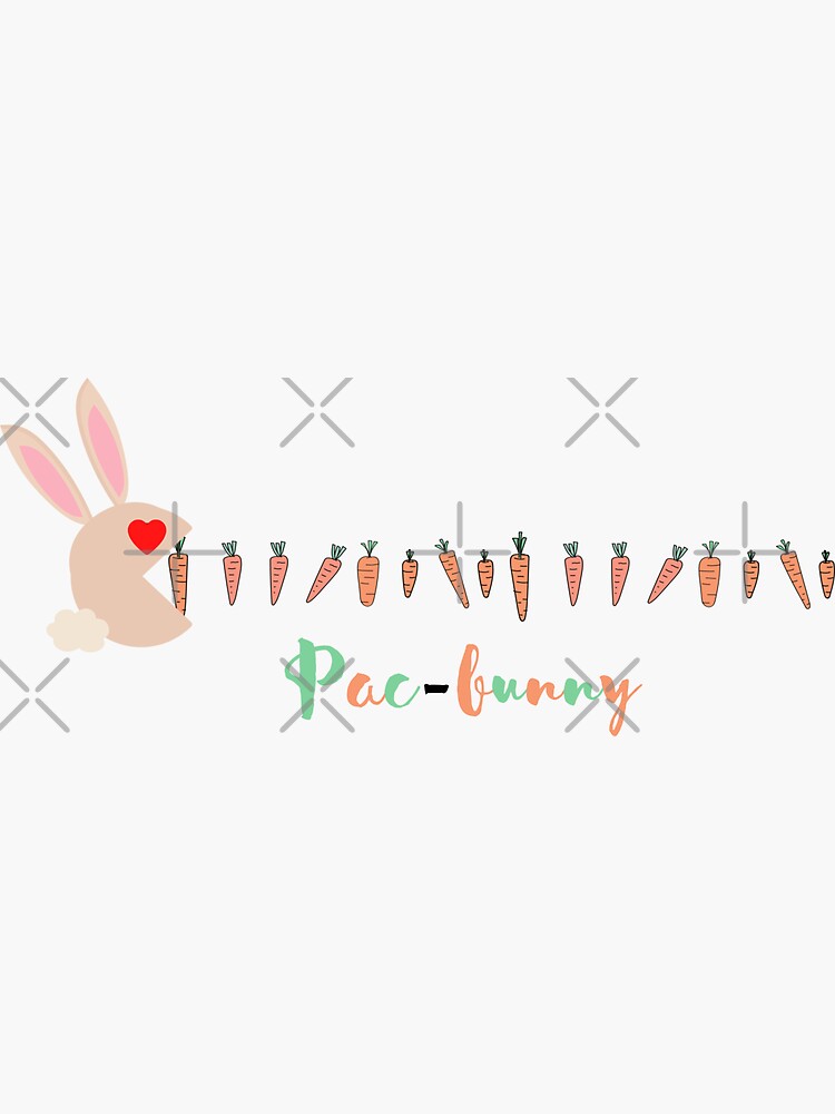 "Pac- bunny" Sticker for Sale by raindropsandT | Redbubble