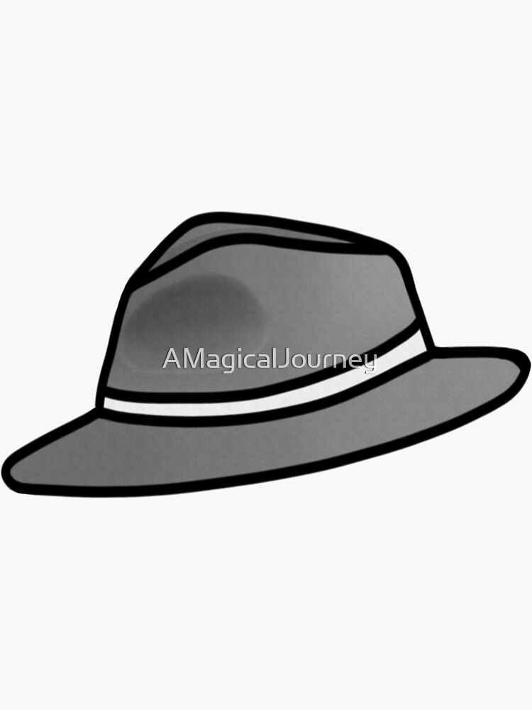 "Fedora Sticker" Sticker by AMagicalJourney | Redbubble