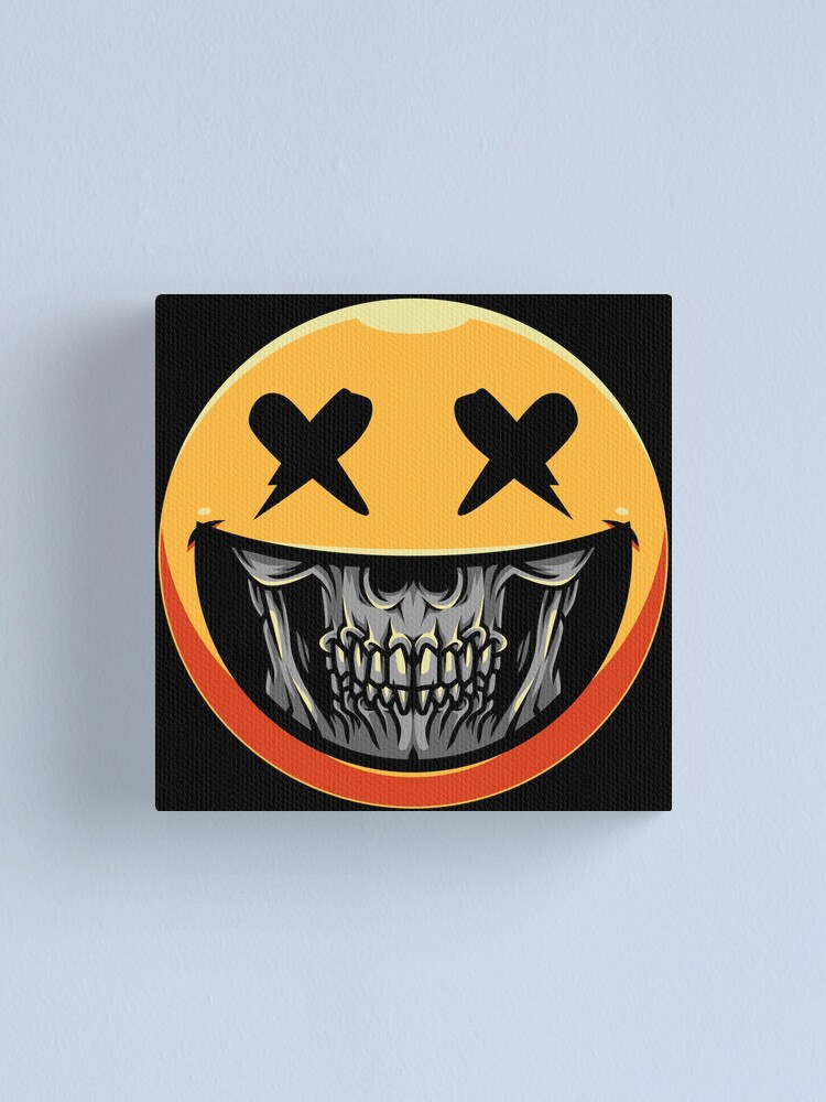 "Skeleton Smiley Face" Canvas Print for Sale by Epicartelysium | Redbubble