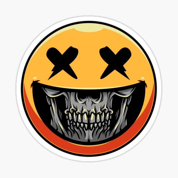 "Skeleton Smiley Face" Sticker for Sale by Epicartelysium | Redbubble