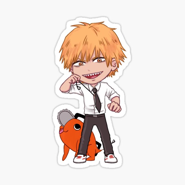Pegatina «denji chibi» de zhaleys | Redbubble