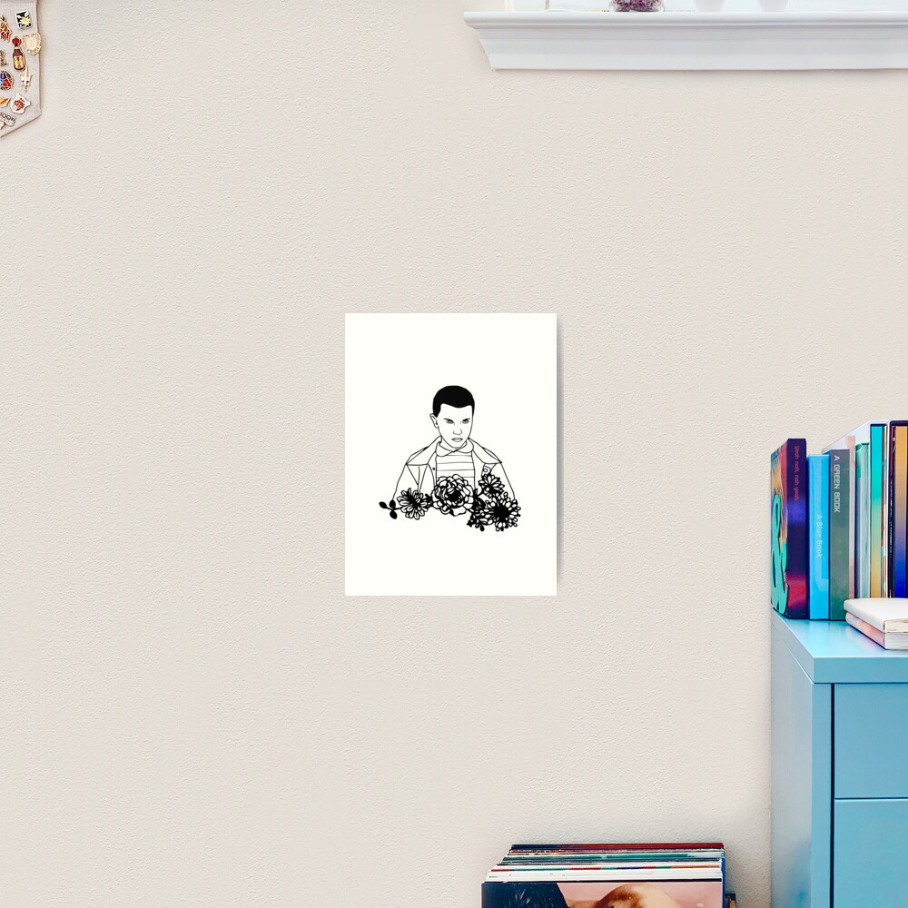 "Stranger Things ~ Eleven Outline" Art Print for Sale by emmidy | Redbubble