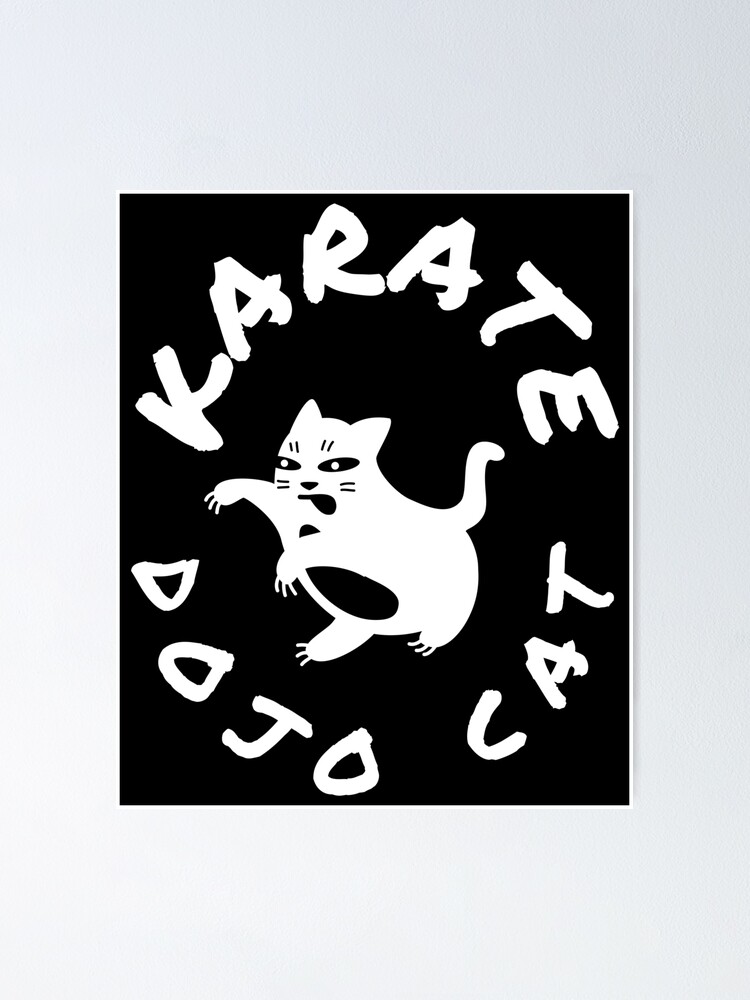 Póster «Karate Dojo Cat camiseta y pegatina con temática de música y ...