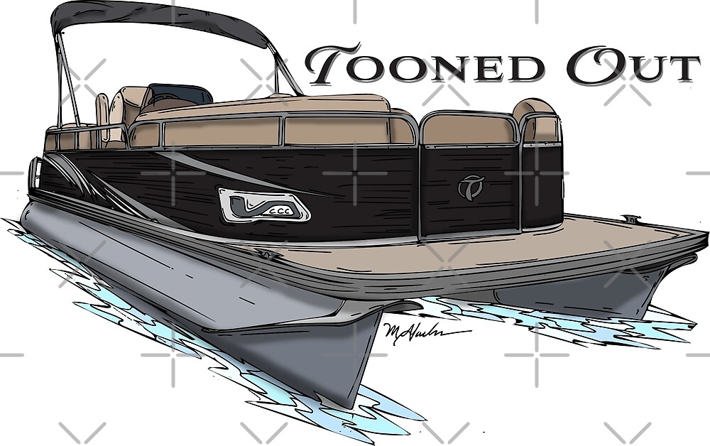 "Triton Pontoon Boats Tooned Out" by Michael Garber | Redbubble
