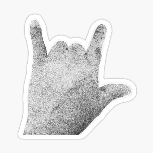 "Rock hand -- distressed hand drawn grudge" Sticker for Sale by ...