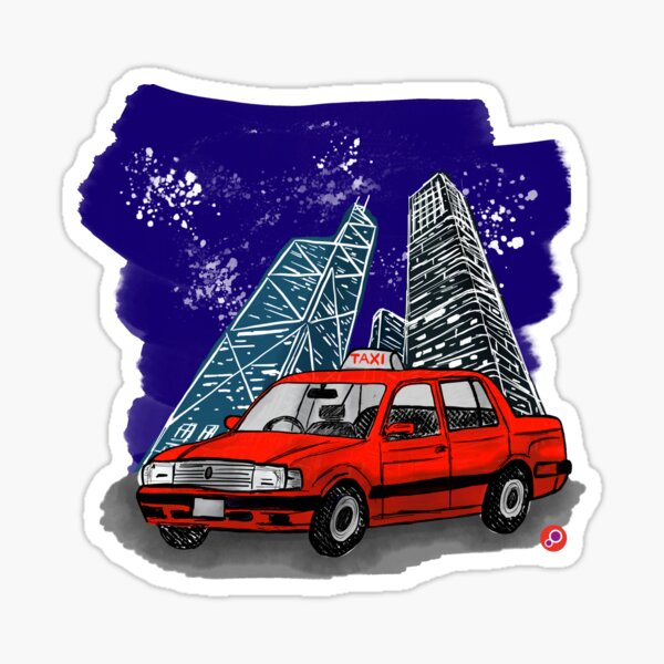 "Hong Kong Taxi" Sticker for Sale by kolbei | Redbubble
