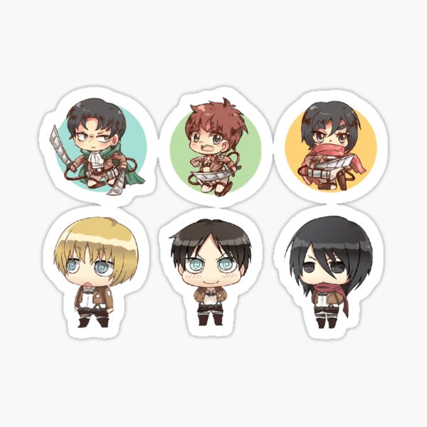 "Chibis Attack on Titans!" Sticker for Sale by sticker4all | Redbubble